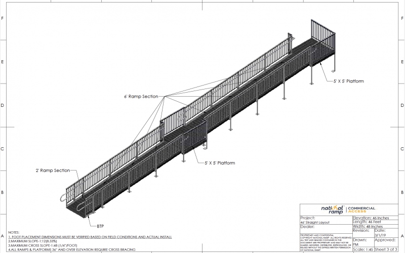 46′ Straight Ramp Layout | Resources | Commercial Access | Wheelchair ...
